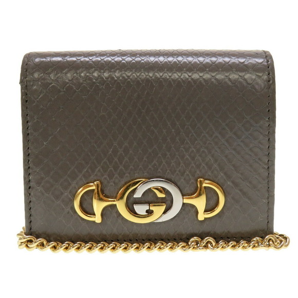 Gucci | Bags | Gucci Zumi Python Grey Bifold Wallet | Poshmark